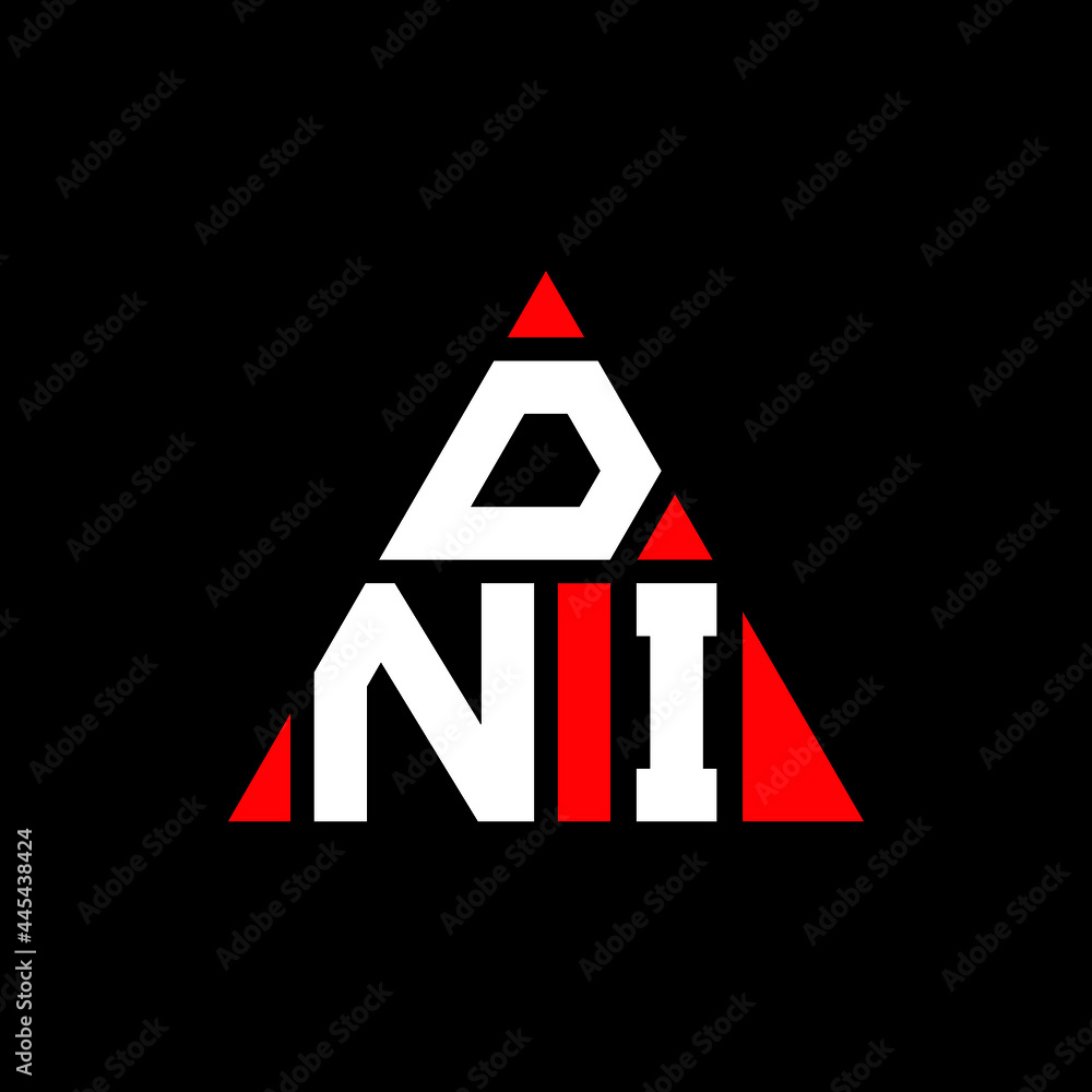 DNI triangle letter logo design with triangle shape. DNI triangle logo ...