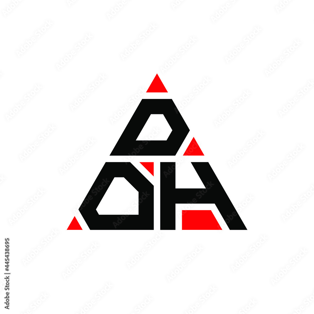 DOH triangle letter logo design with triangle shape. DOH triangle logo ...