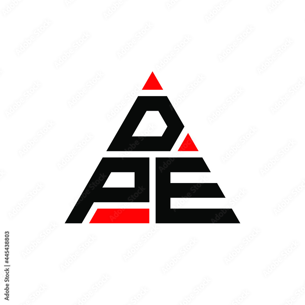 DPE triangle letter logo design with triangle shape. DPE triangle logo ...