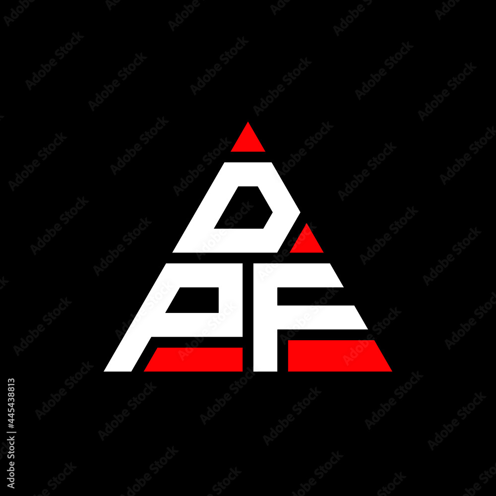DPF triangle letter logo design with triangle shape. DPF triangle logo ...