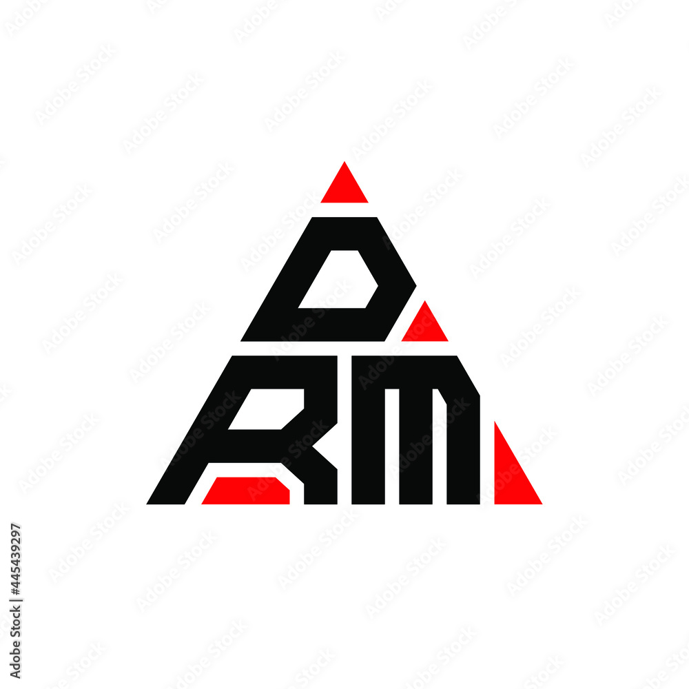 DRM triangle letter logo design with triangle shape. DRM triangle logo ...