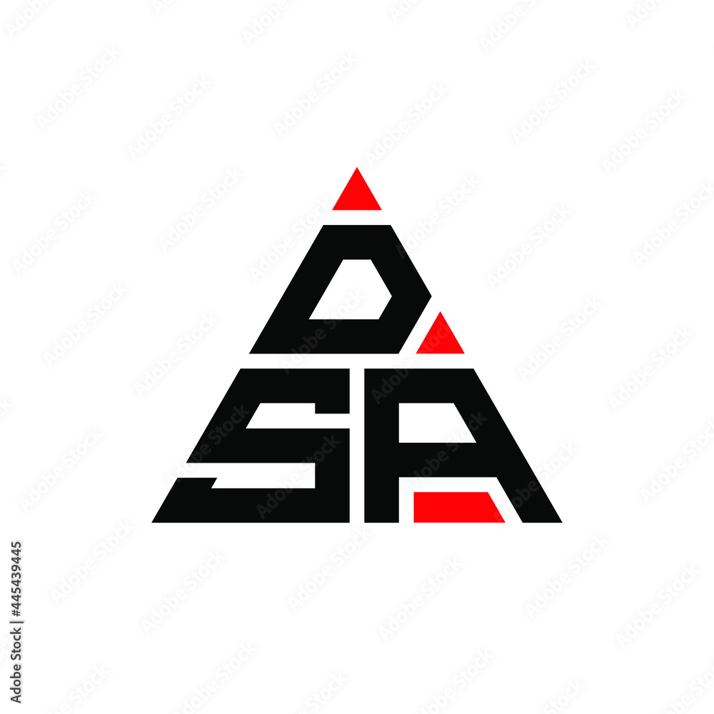 DSA triangle letter logo design with triangle shape. DSA triangle logo ...