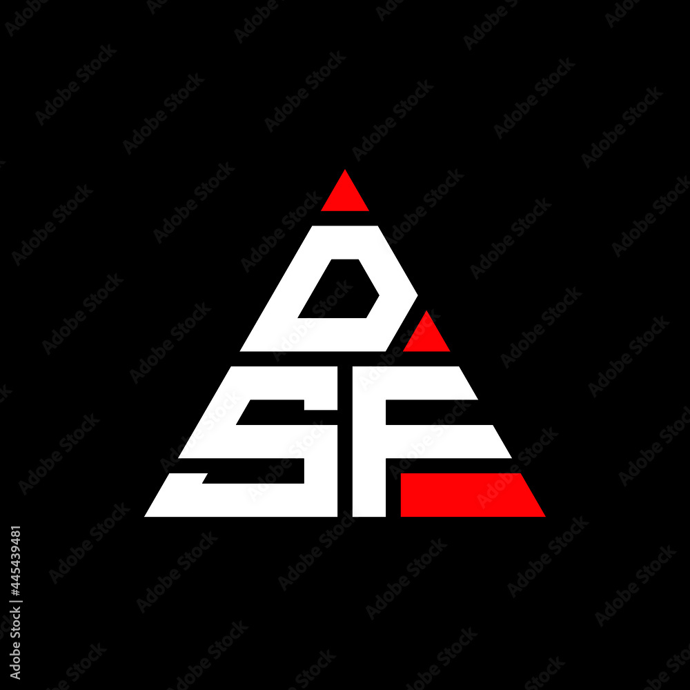 DSF triangle letter logo design with triangle shape. DSF triangle logo ...