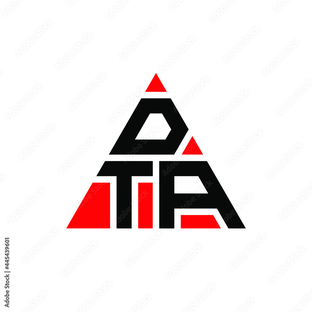 DTA triangle letter logo design with triangle shape. DTA triangle logo ...