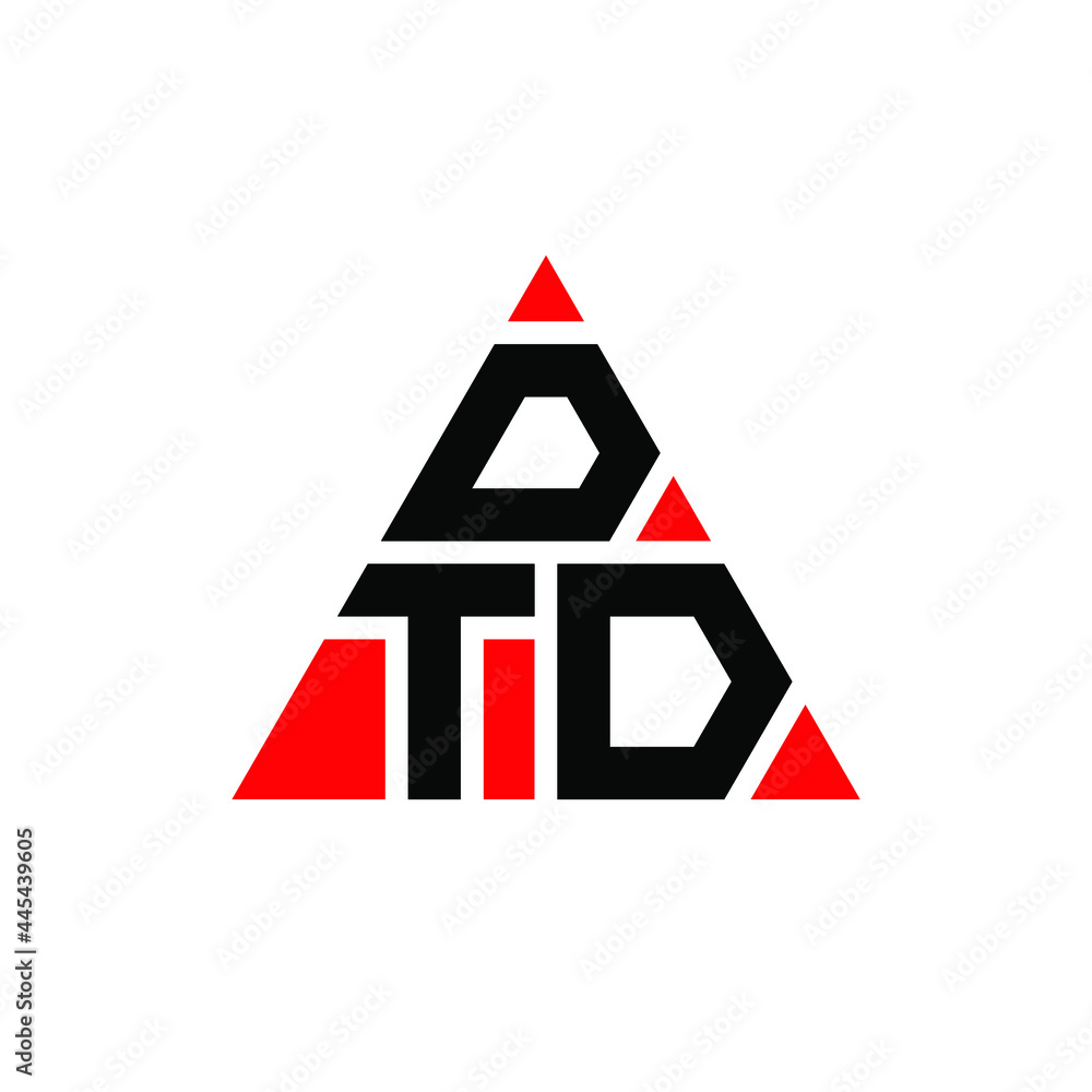 DTD triangle letter logo design with triangle shape. DTD triangle logo ...