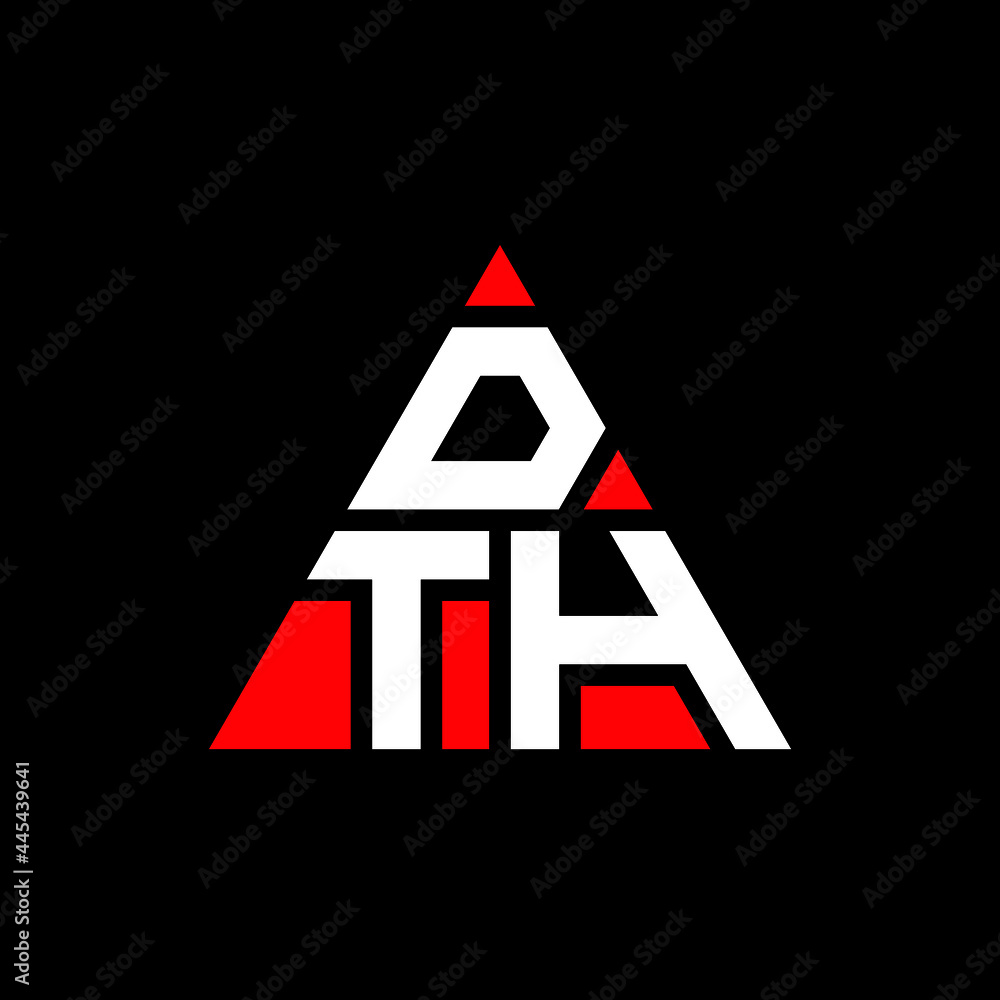 DTH triangle letter logo design with triangle shape. DTH triangle logo ...