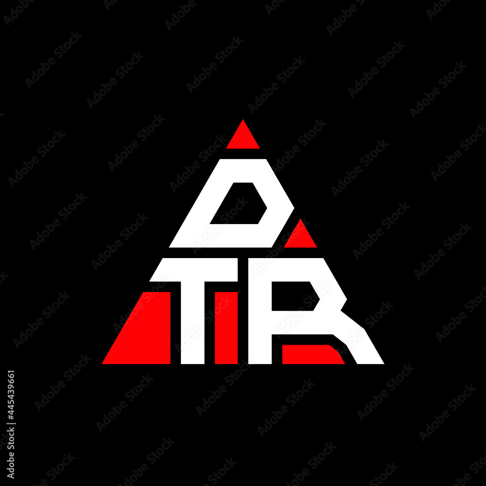 DTR triangle letter logo design with triangle shape. DTR triangle logo ...