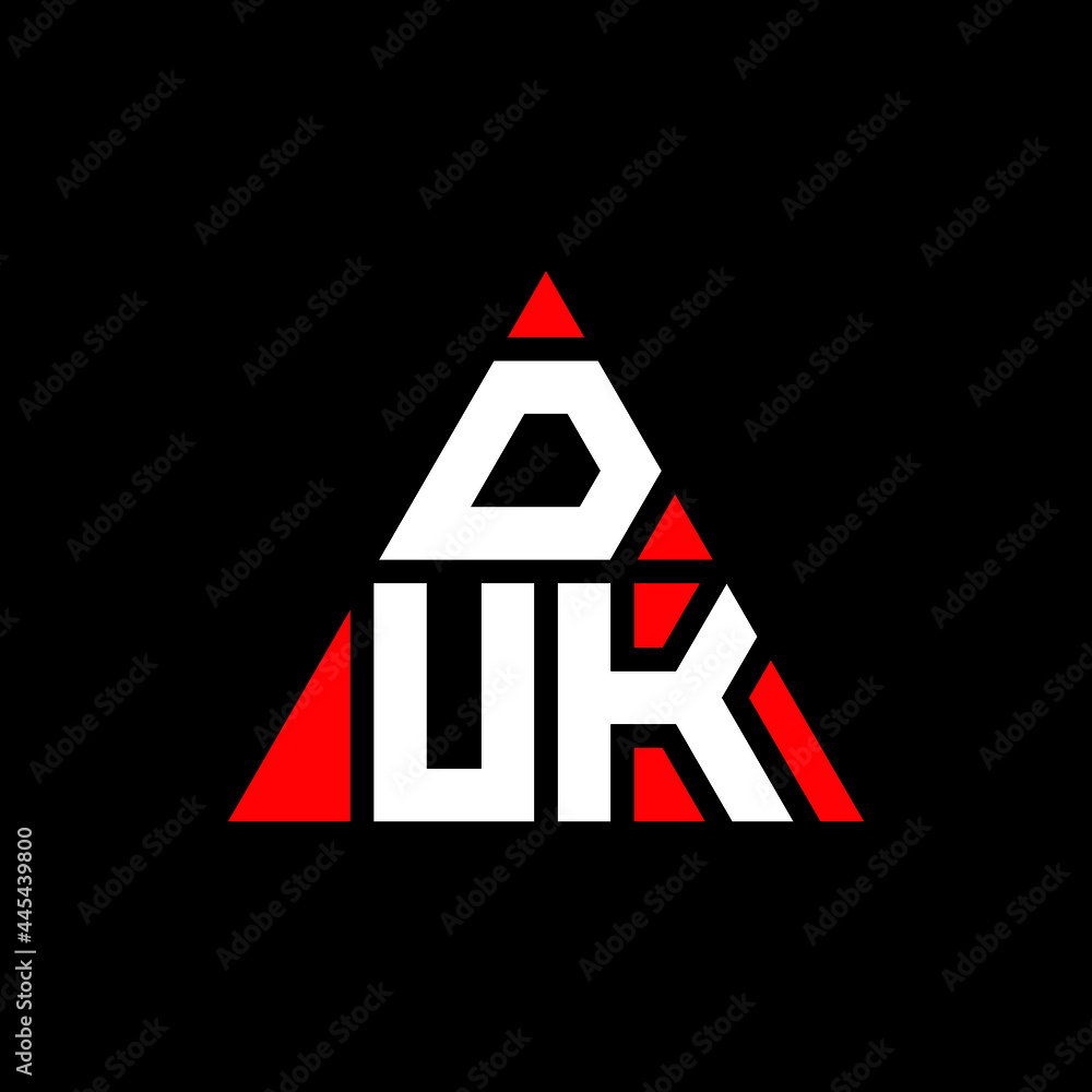 DUK triangle letter logo design with triangle shape. DUK triangle logo ...