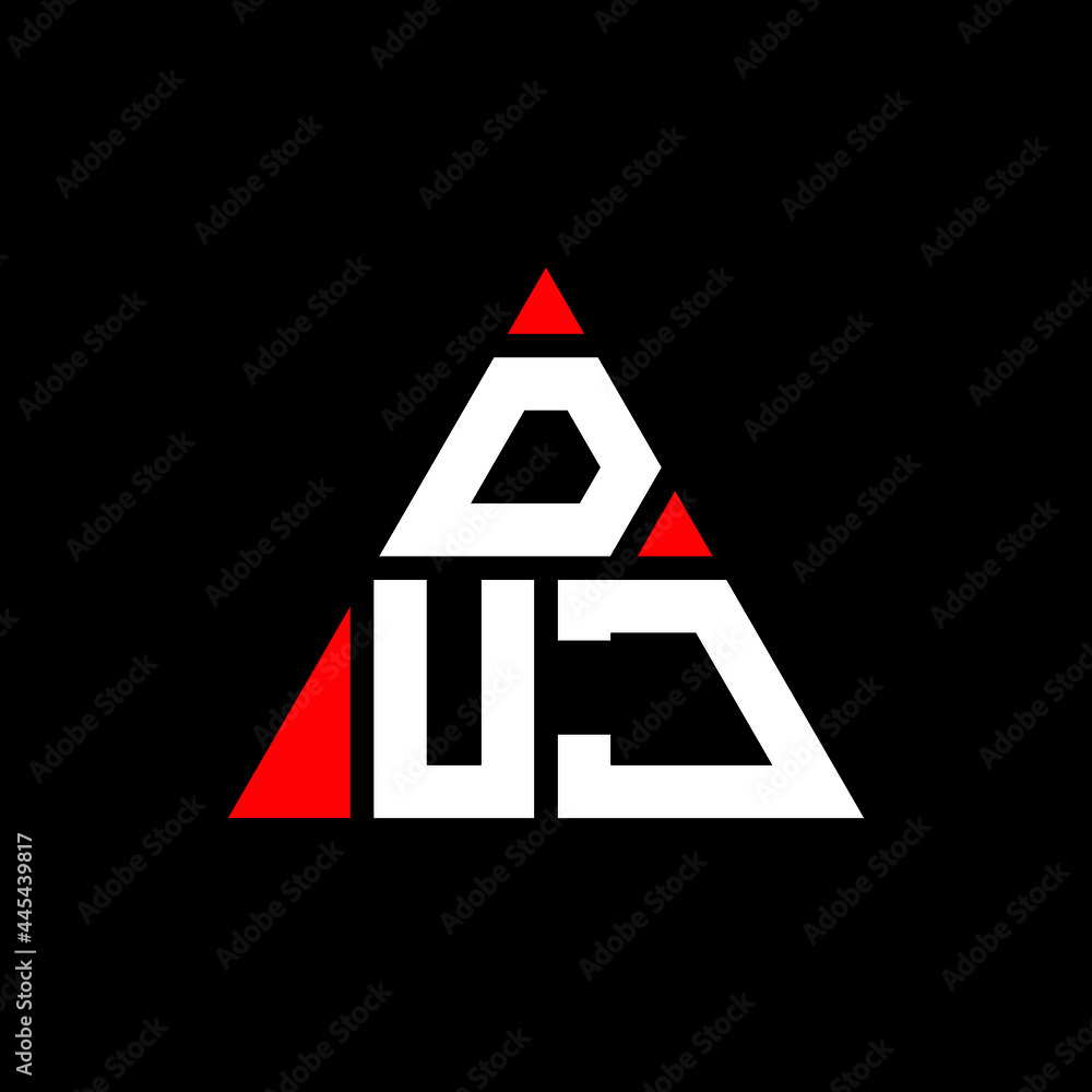 DUJ triangle letter logo design with triangle shape. DUJ triangle logo ...