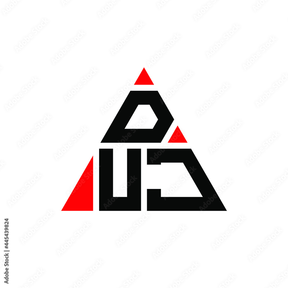 DUJ triangle letter logo design with triangle shape. DUJ triangle logo ...