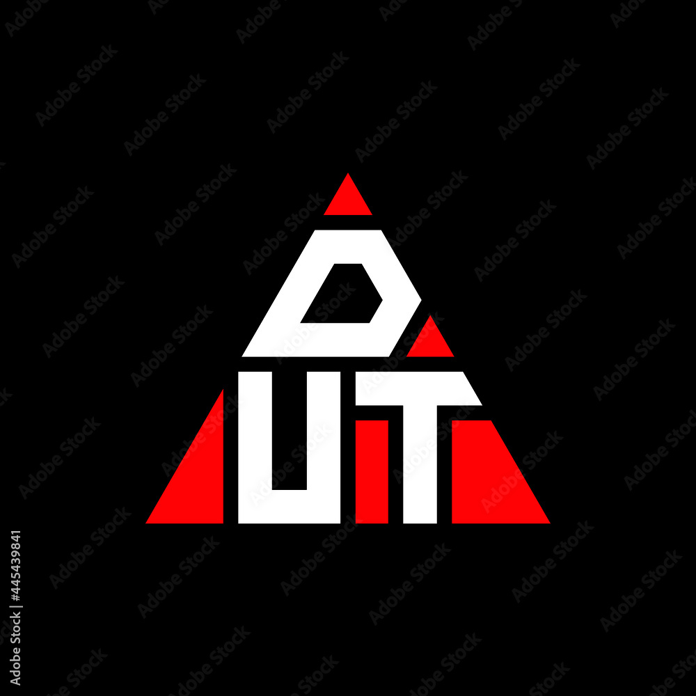 DUT triangle letter logo design with triangle shape. DUT triangle logo ...