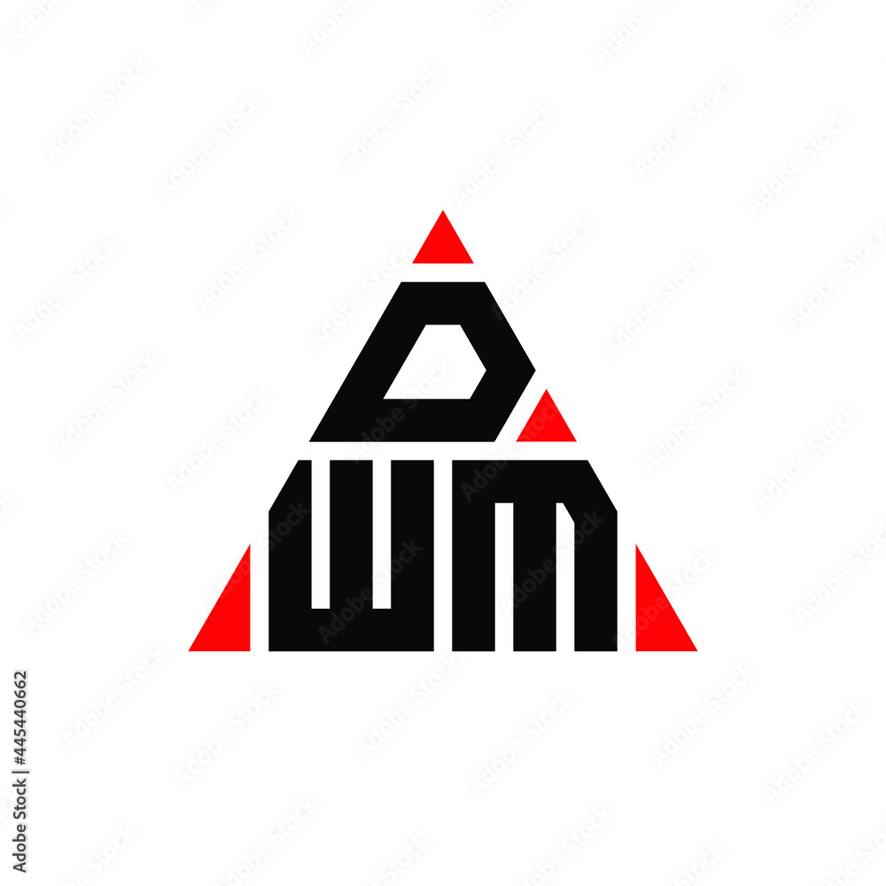 DWM triangle letter logo design with triangle shape. DWM triangle logo ...