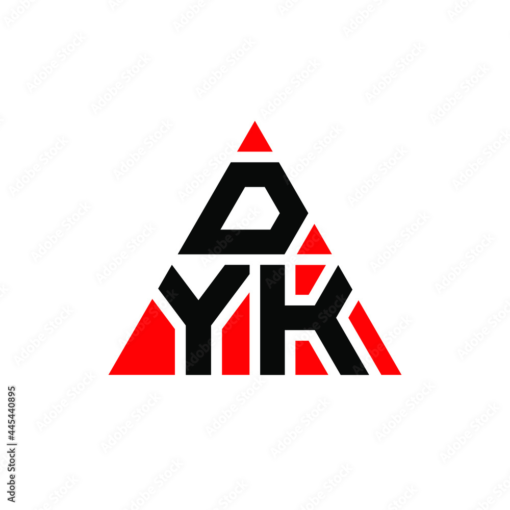 DYK triangle letter logo design with triangle shape. DYK triangle logo ...