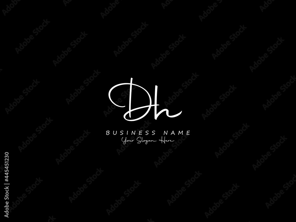 Letter DH Logo, signature dh logo icon vector image design for business ...