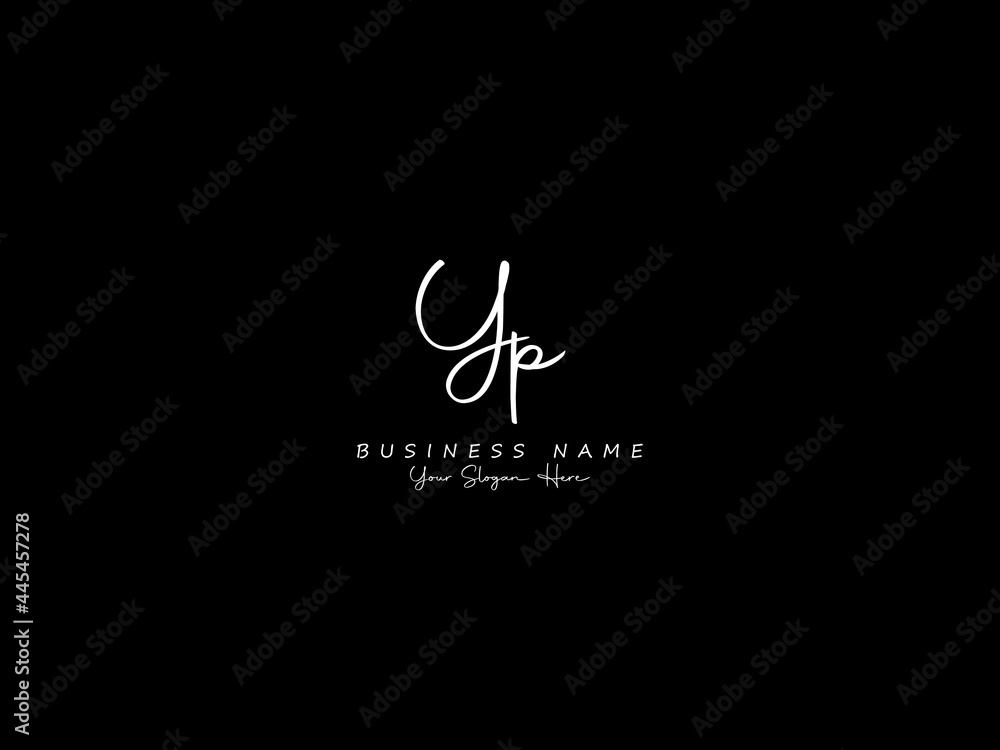 Letter YP Logo, handwritten signature yp logo icon vector for business ...