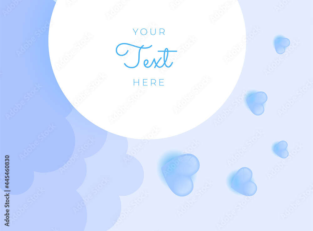 Happy birthday template in shape of heart flying on calm blue ...