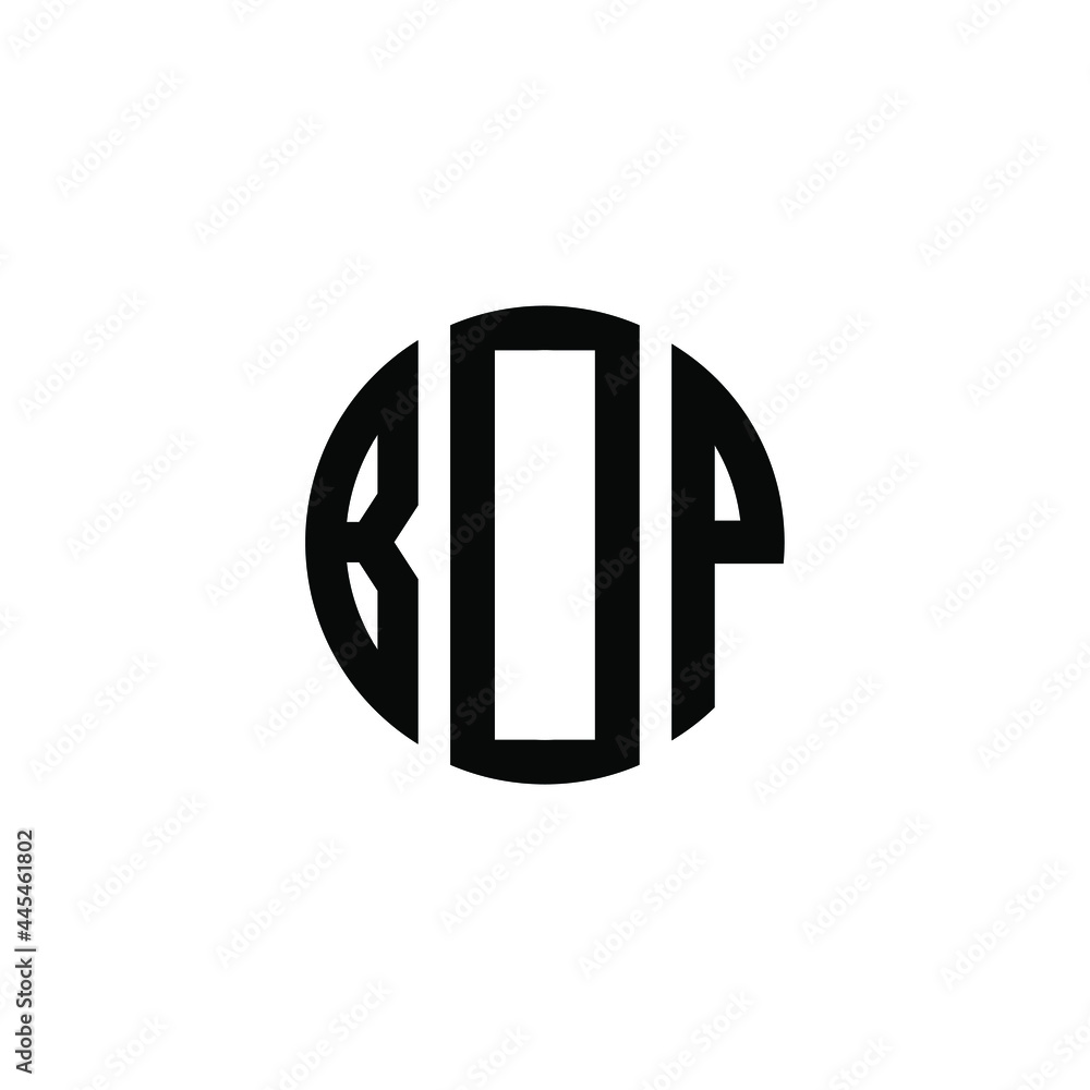 BOP letter logo design. BOP letter in circle shape. BOP Creative three ...