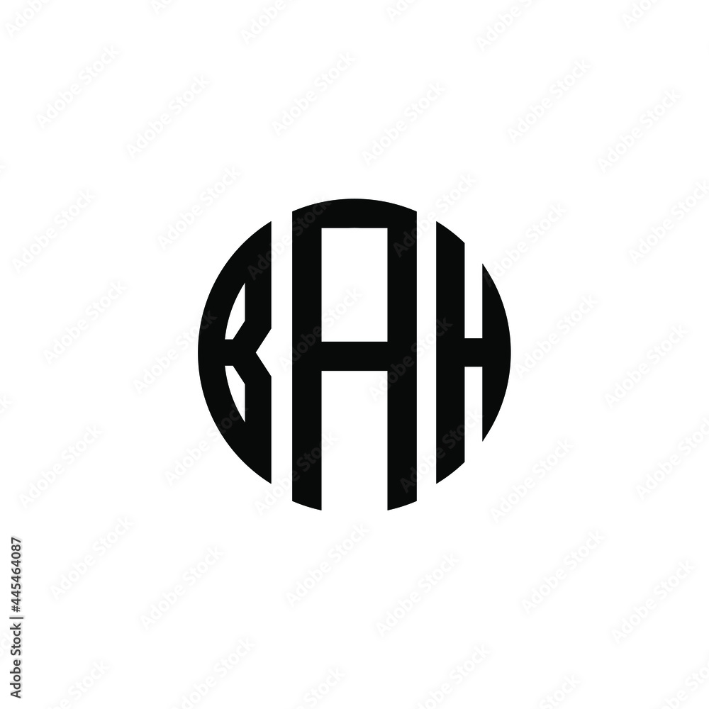 BRH letter logo design. BRH letter in circle shape. BRH Creative three ...