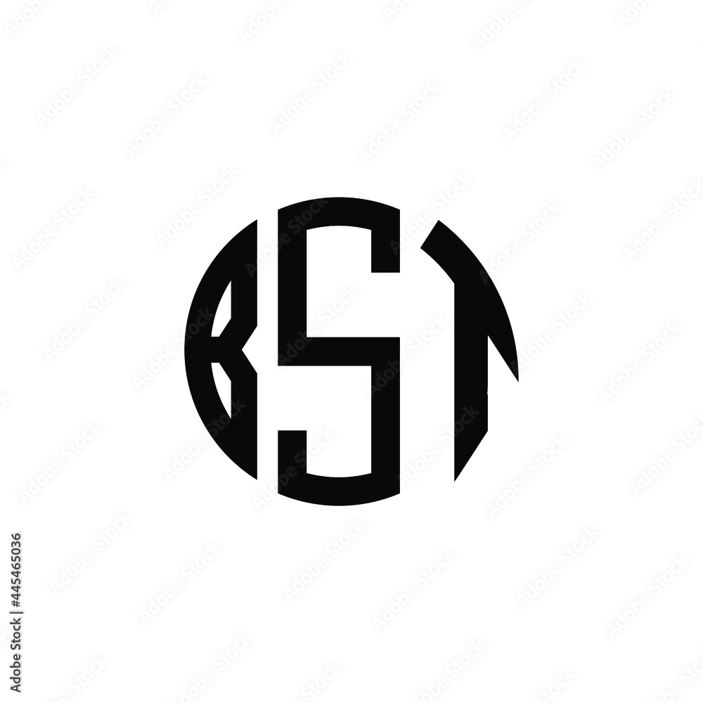 BST letter logo design. BST letter in circle shape. BST Creative three ...