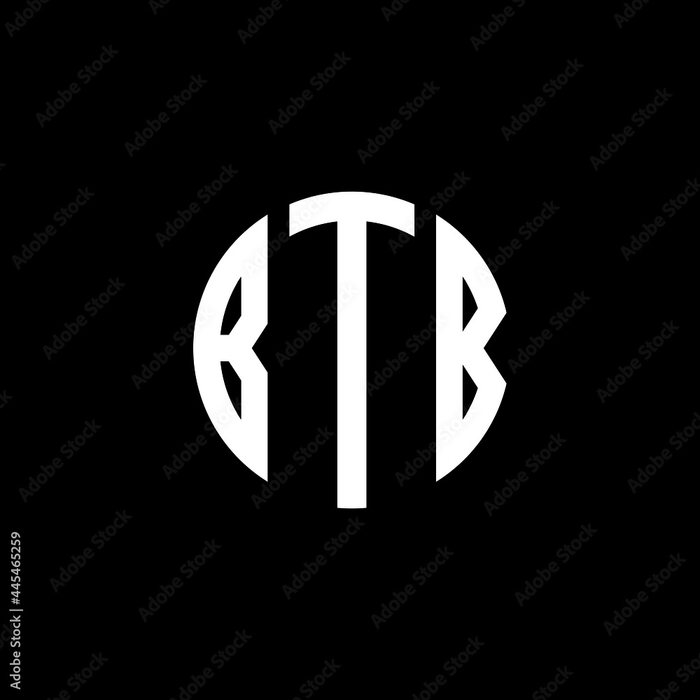 BTB letter logo design. BTB letter in circle shape. BTB Creative three ...
