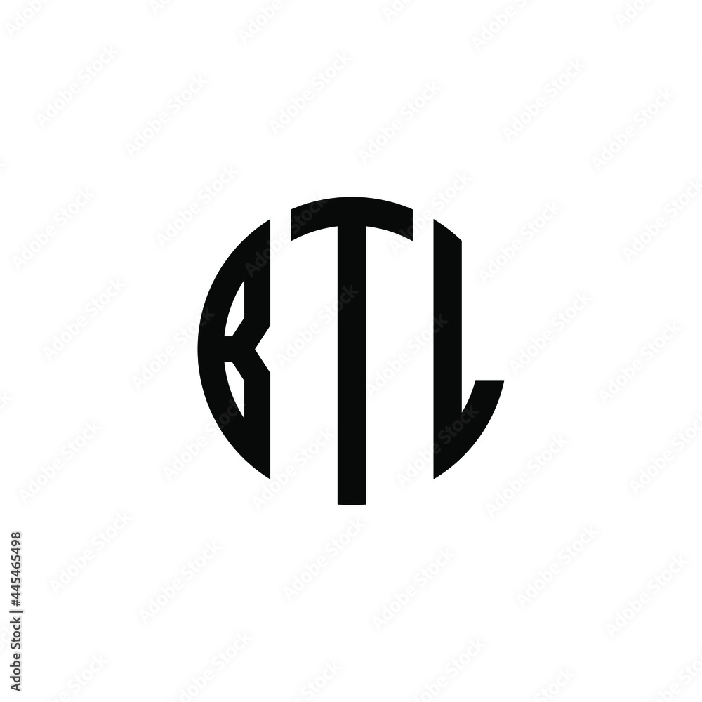 BTL letter logo design. BTL letter in circle shape. BTL Creative three ...