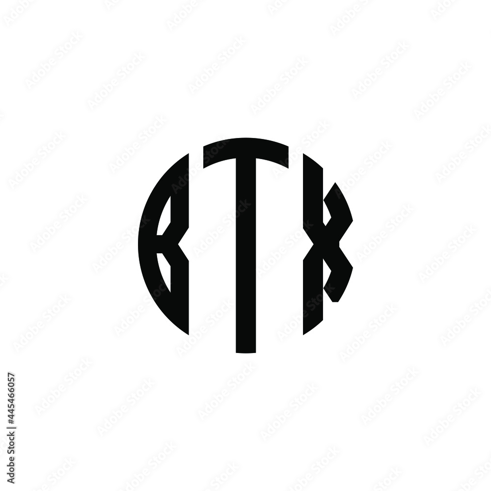 BTX letter logo design. BTX letter in circle shape. BTX Creative three ...