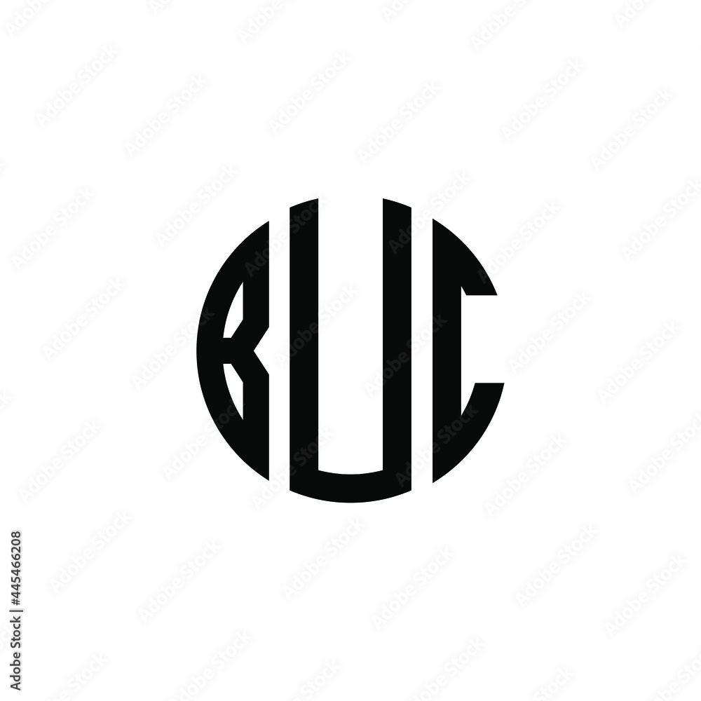 BUC letter logo design. BUC letter in circle shape. BUC Creative three ...