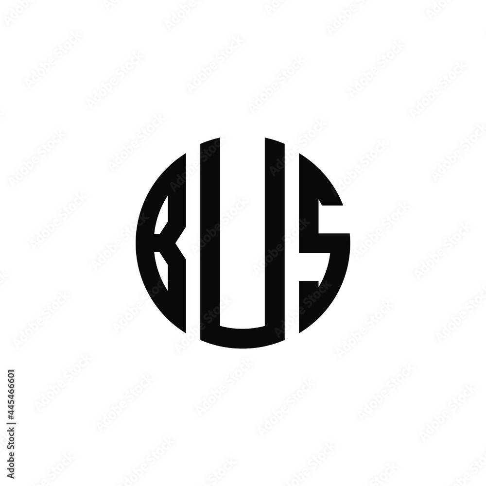 BUS letter logo design. BUS letter in circle shape. BUS Creative three ...