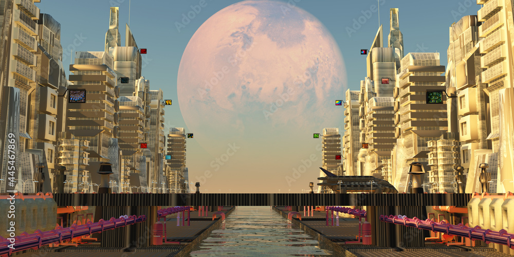Mars Moon City - A city planted on one of Mars moons Deimos is the ...