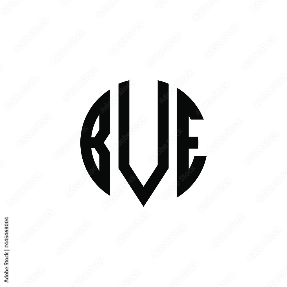 BVE letter logo design. BVE letter in circle shape. BVE Creative three letter logo. Logo with ...