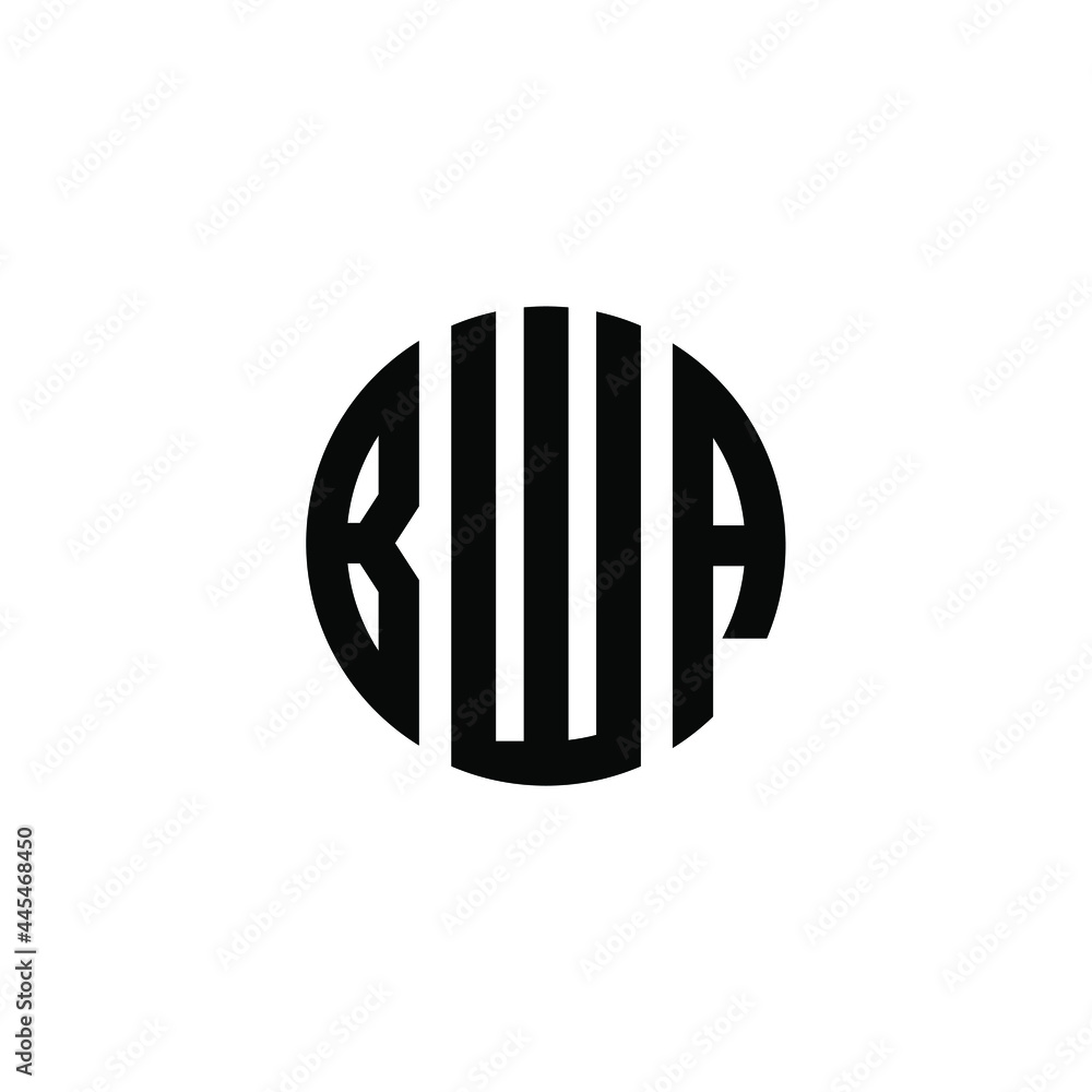 BWA letter logo design. BWA letter in circle shape. BWA Creative three ...