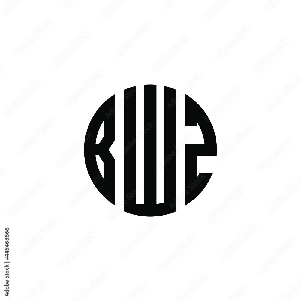 BWZ letter logo design. BWZ letter in circle shape. BWZ Creative three ...