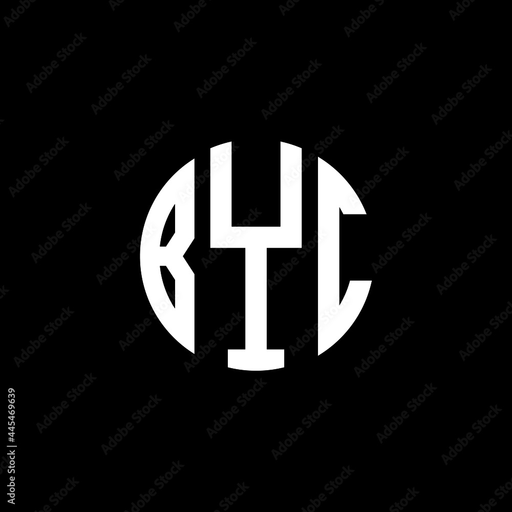 BYC letter logo design. BYC letter in circle shape. BYC Creative three ...