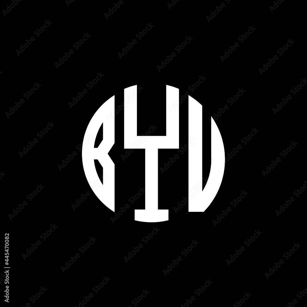 BYU letter logo design. BYU letter in circle shape. BYU Creative three ...