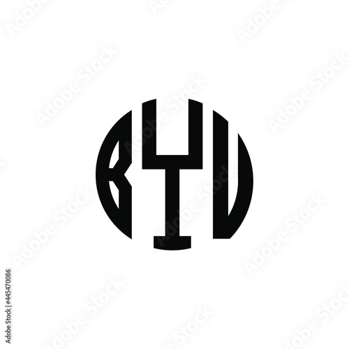 BYU letter logo design. BYU letter in circle shape. BYU Creative three ...