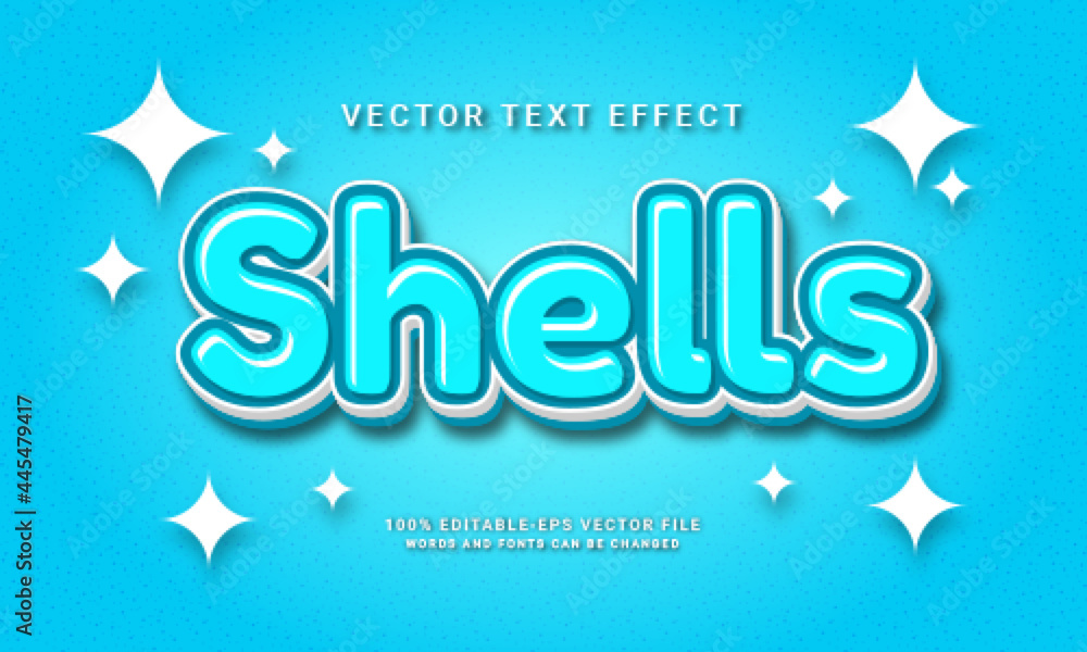 Shells editable text effect themed under water animals Stock Vector ...