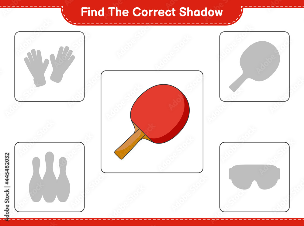 Find the correct shadow. Find and match the correct shadow of Ping Pong ...