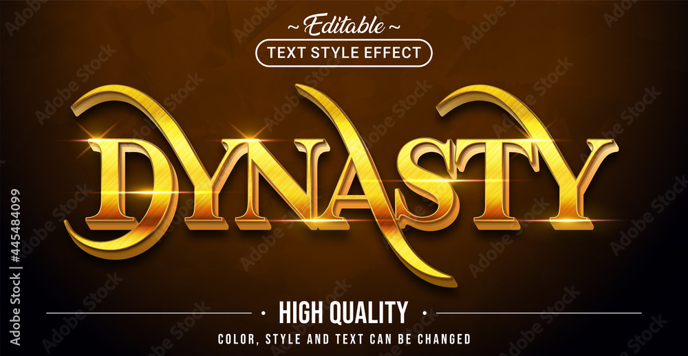 Editable text style effect - Dynasty text style theme. Stock Vector ...