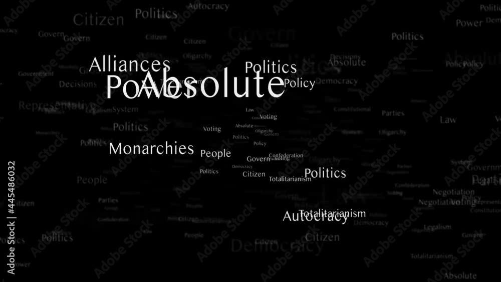 POLITICS Keywords Animation, Background, Loop, 4k Stock Video | Adobe Stock