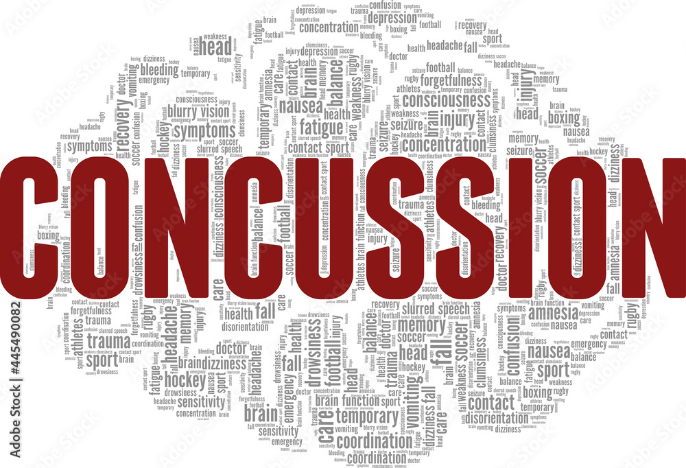 Concussion vector illustration word cloud isolated on a white ...