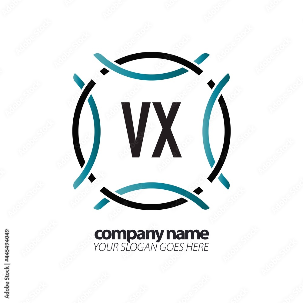 Initial Letter VX Circle Sport Logo Design Template. Creative circle ...