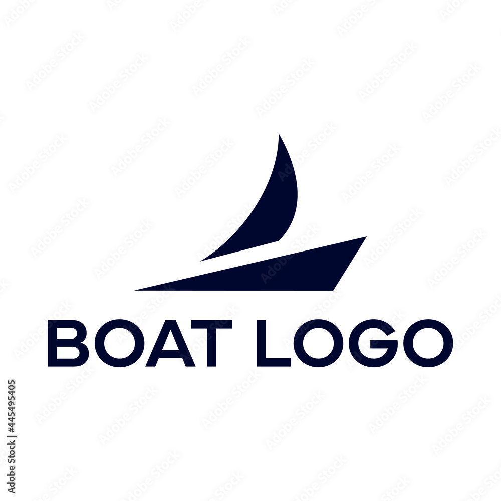 Simple boat logo design vector, abstract ship logo. Stock Vector ...