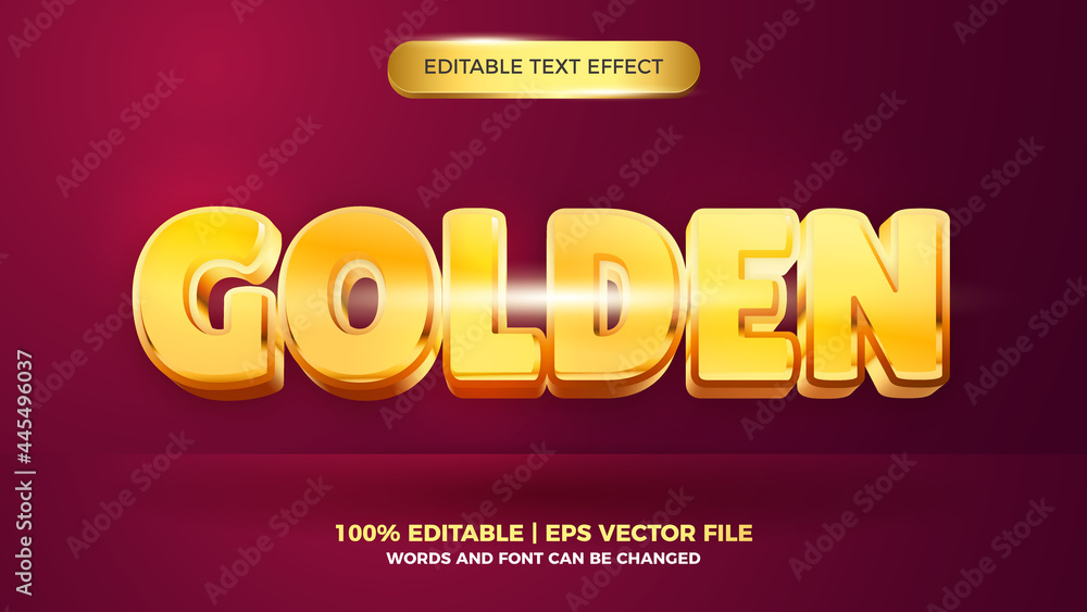 editable text effect luxury shiny gold. text style template Stock ...