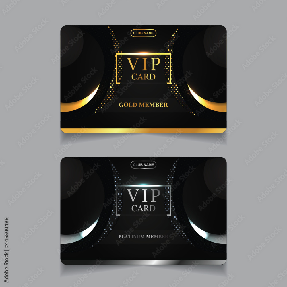Vector VIP golden and platinum card. Black geometric pattern background ...