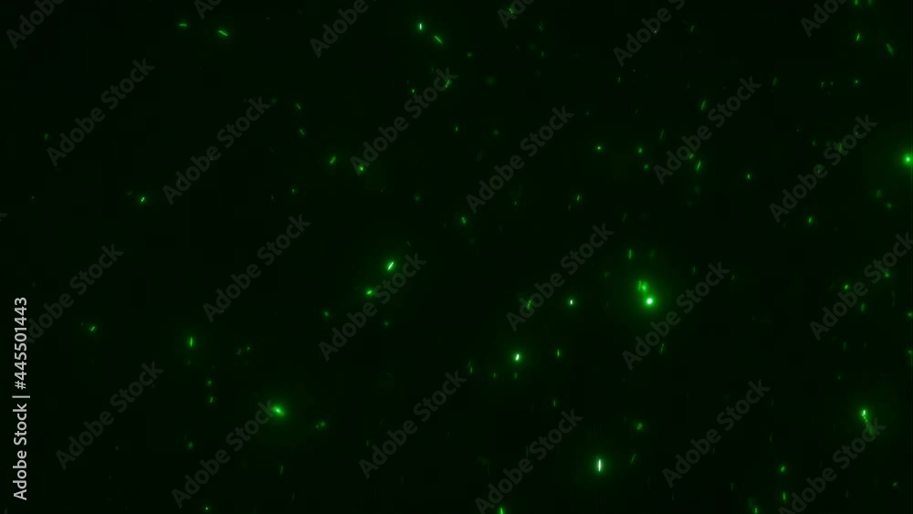 Green shimmering abstract energy particles loop background. Concept 3D ...