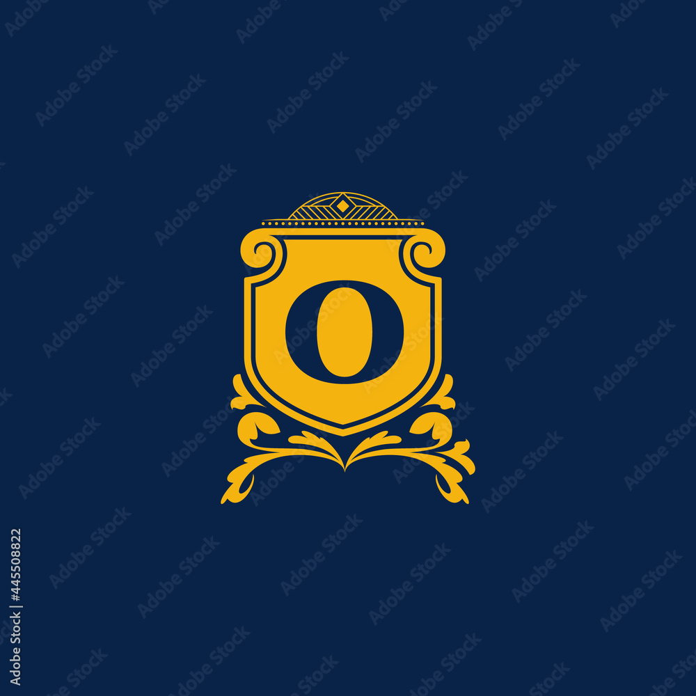 O Letter Initial with Royal Template. Elegant with crown logo vector ...