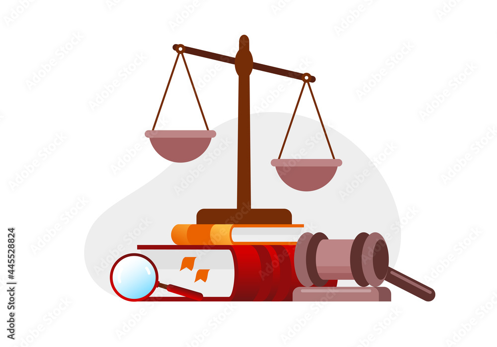 law firm and legal flat vector illustration banner and landing page ...