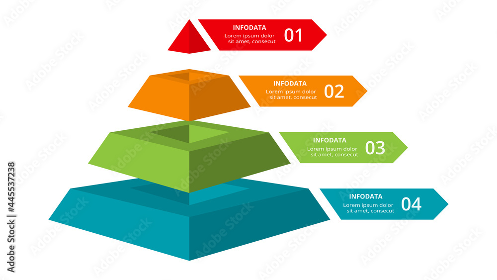 Vector pyramid up arrows infographic, diagram chart, triangle graph ...