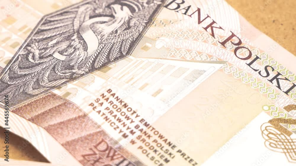 Loopable polish currency, money detail stop motion timelapse, parts of ...