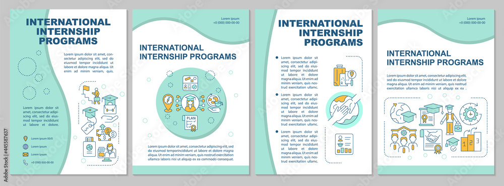International internship programs brochure template. Study abroad ...